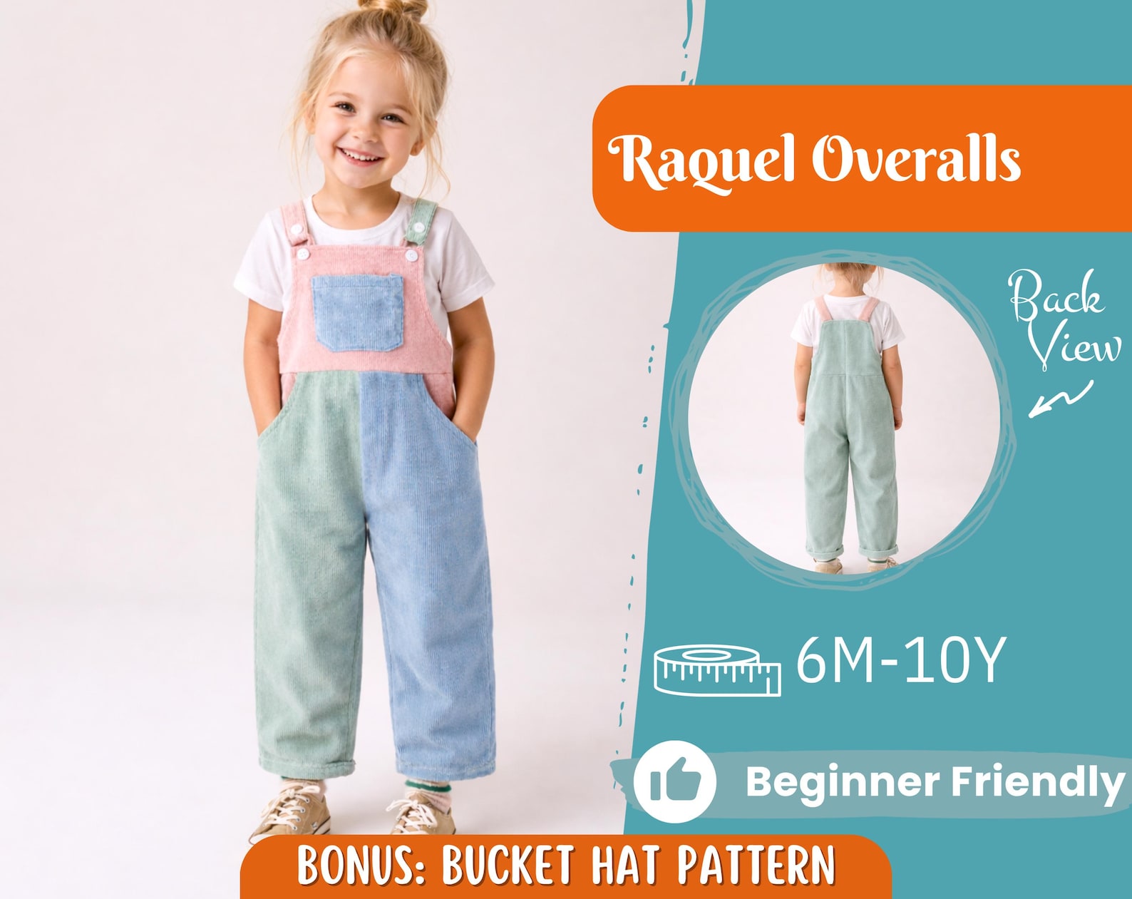 Overalls Sewing Pattern for Kids, Overalls Pattern, Kids Pattern ...