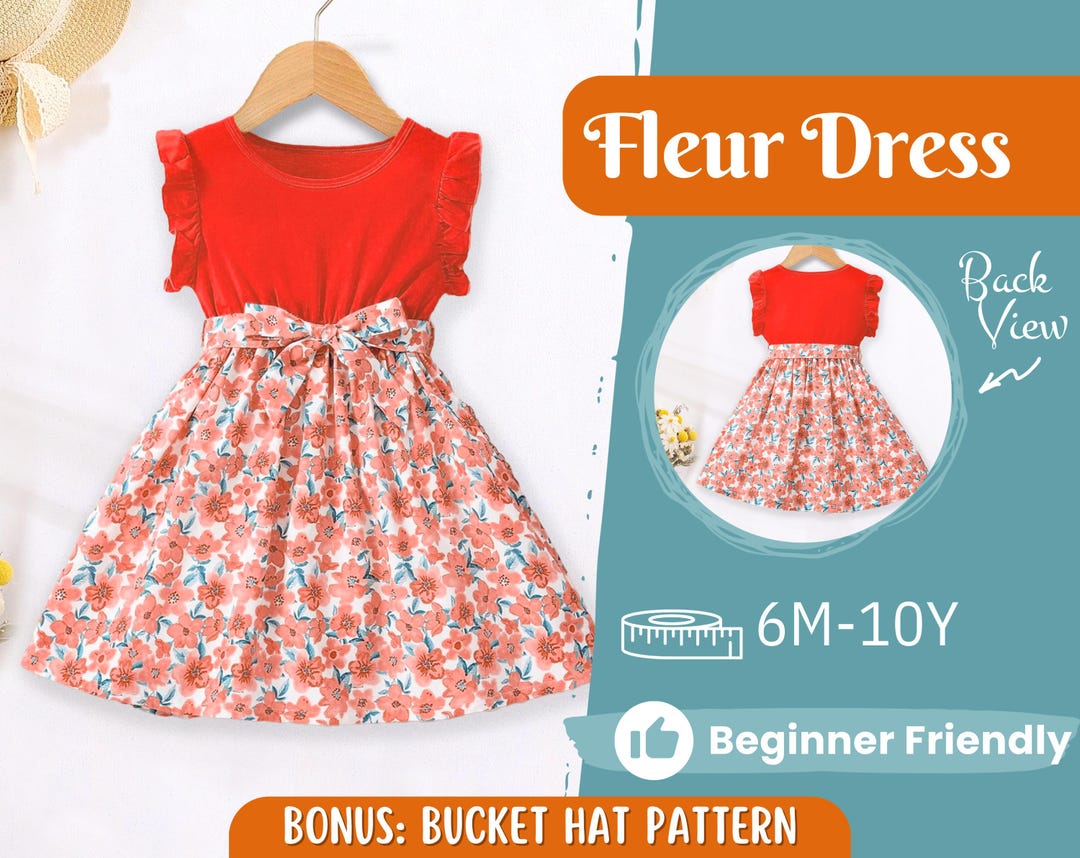 Dress Sewing Pattern for Kids, Dress Pattern, Kids Pattern, Summer ...