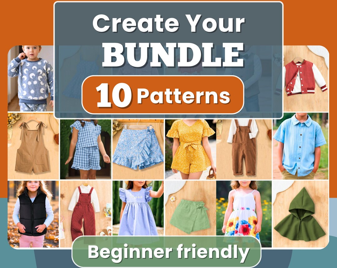 Create Your Bundle, Sewing Patterns, Sewing Patterns for Kids PDF, Kids ...