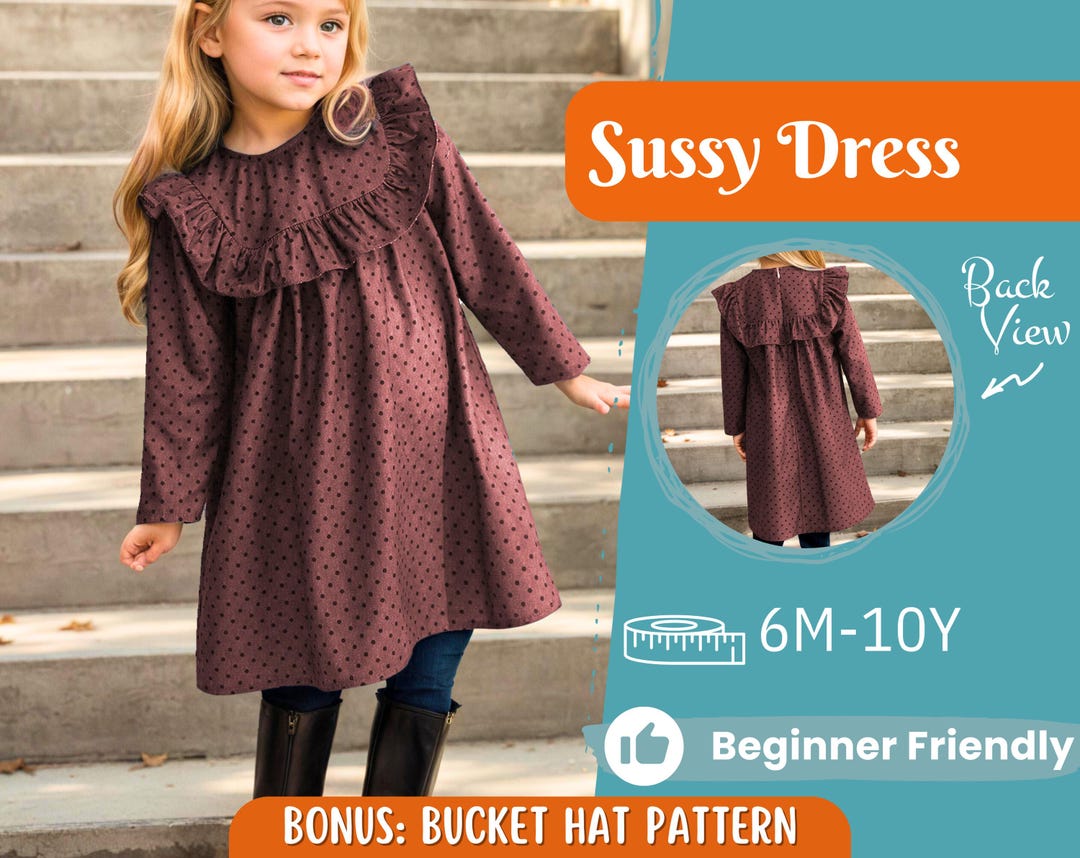 Dress Sewing Pattern for Kids, Dress Pattern, Kids Pattern, Easy PDF ...