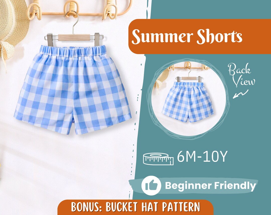 Kids Shorts Sewing Pattern, Shorts Pattern, Kids Pattern, Sewing ...