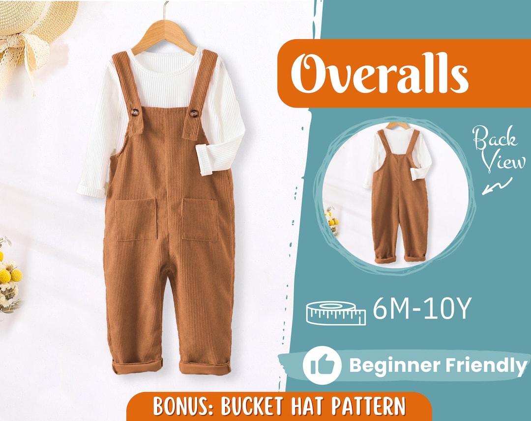 Overalls Sewing Pattern for Kids, Overalls Pattern, Kids Pattern ...