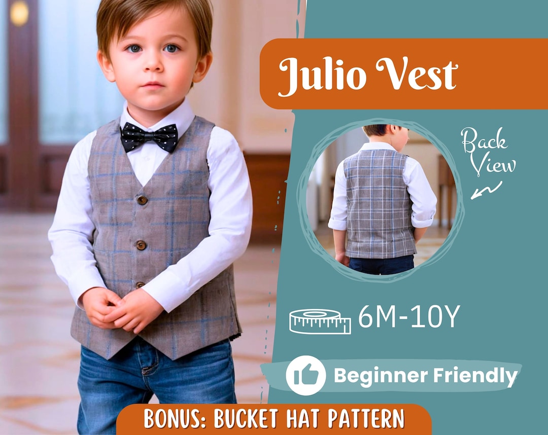 Vest Sewing Pattern for Kids, Kids Vest, Kids Pattern, PDF Pattern ...