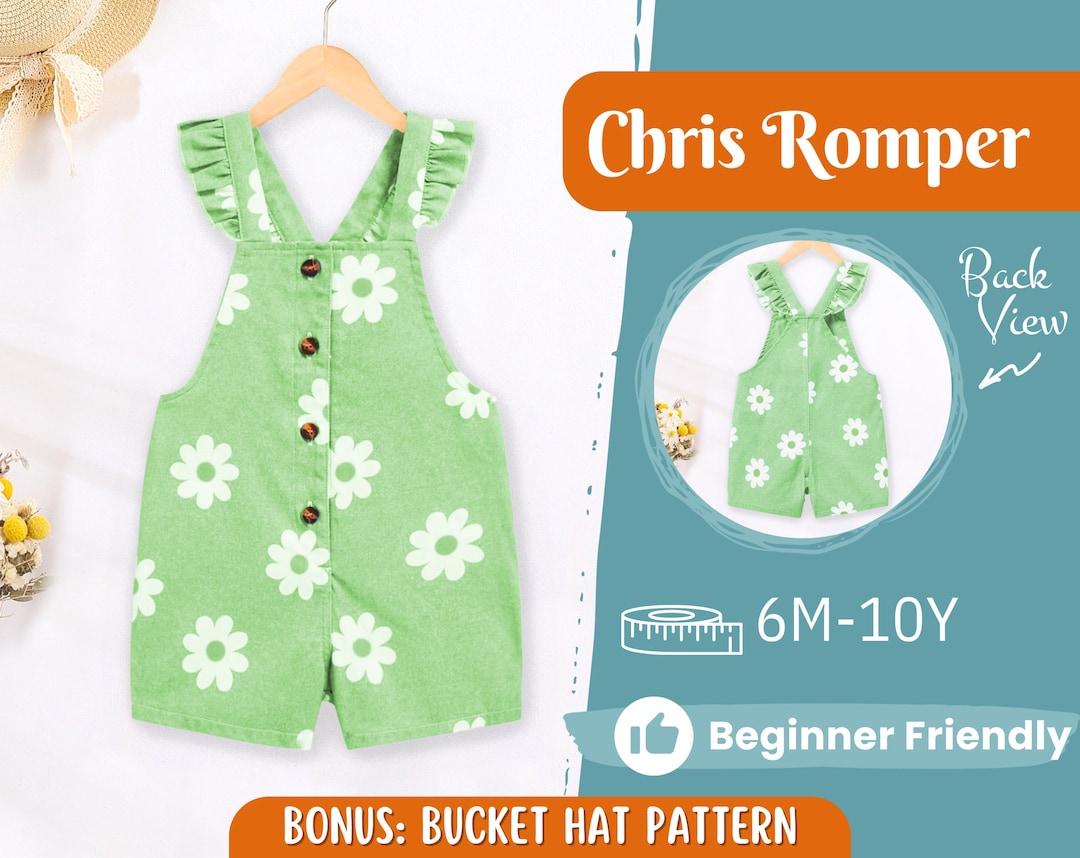 Romper Sewing Pattern for Kids, Romper Pattern, Kids Pattern, Overall ...