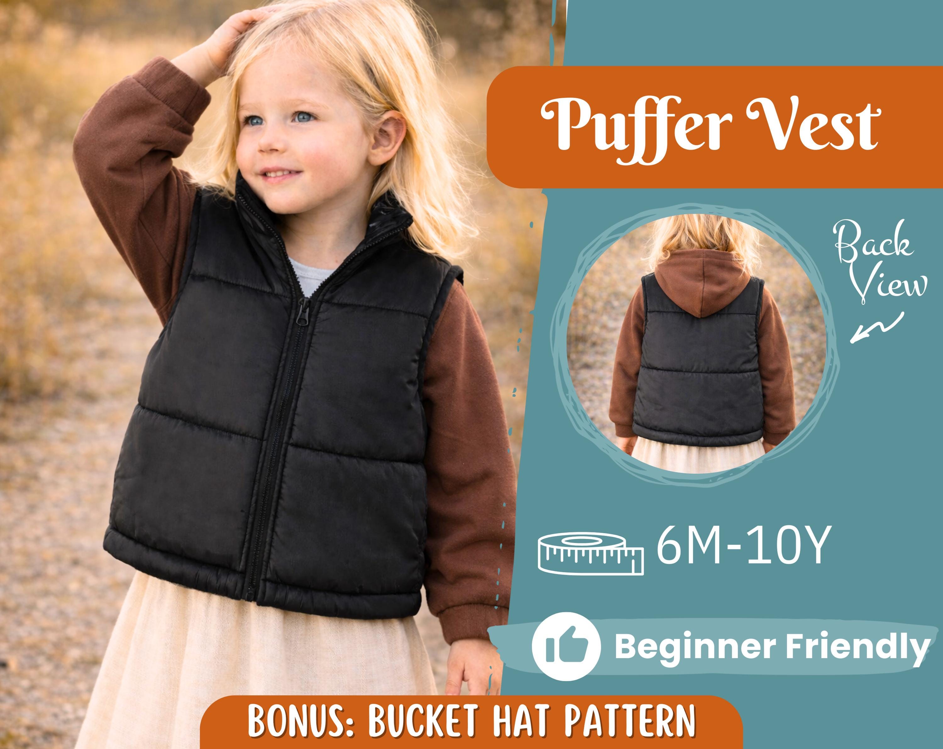 Puffer Vest Sewing Pattern for Kids, Puffer Vest, Kids Pattern, PDF ...