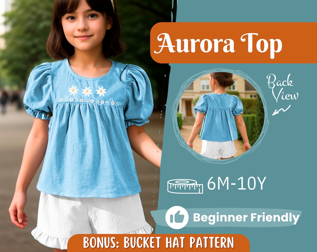 Top Sewing Pattern for Kids, Top Pattern, Kids Pattern, PDF Pattern ...