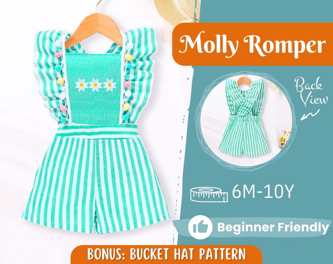 Romper Sewing Pattern for Kids, Romper Pattern, Kids Pattern, Overall ...