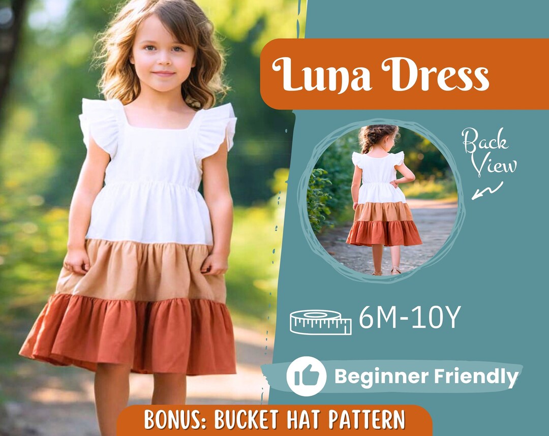 Dress Sewing Pattern for Kids, Dress Pattern, Kids Pattern, Summer ...