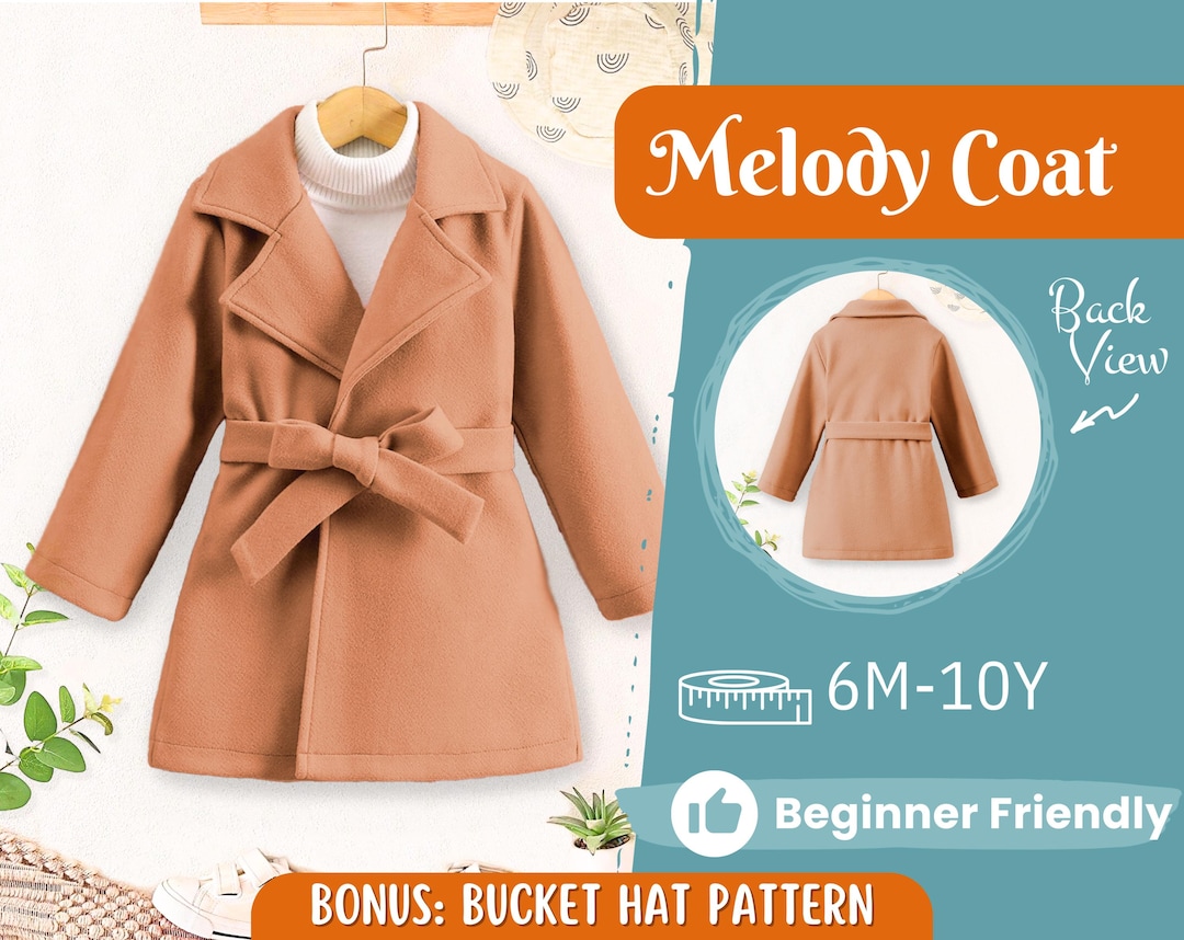 Coat Sewing Pattern for Kids, Coat Pattern, Kids Pattern, PDF Pattern ...