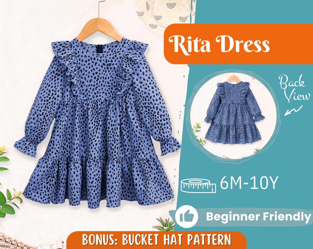 Dress Sewing Pattern for Kids, Dress Pattern, Kids Pattern, Easy PDF ...
