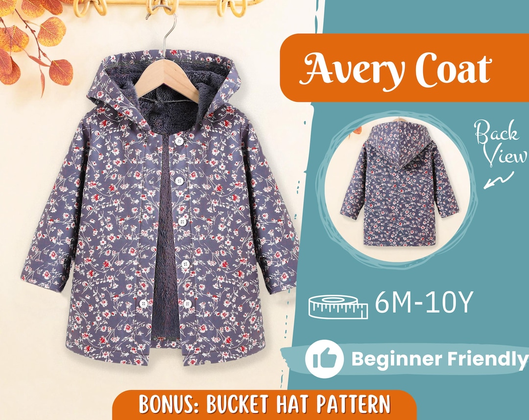 Coat Sewing Pattern for Kids, Coat Pattern, Kids Pattern, PDF Pattern ...