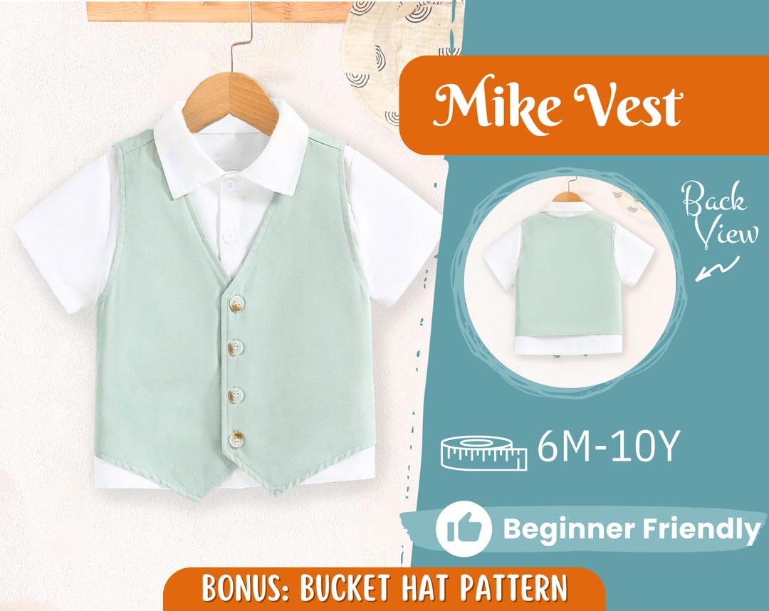 Vest Sewing Pattern for Kids, Kids Vest, Kids Pattern, PDF Pattern ...