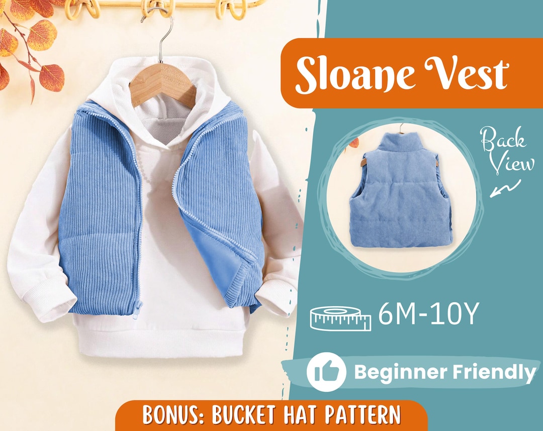 Puffer Vest Sewing Pattern for Kids, Puffer Vest, Kids Pattern, PDF ...
