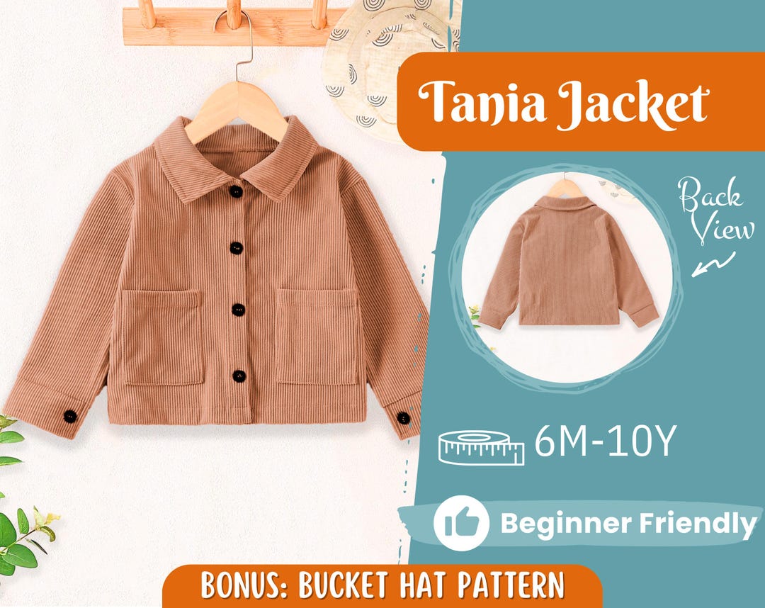 Jacket Sewing Pattern for Kids, Jacket Pattern, Kids Sewing Pattern ...