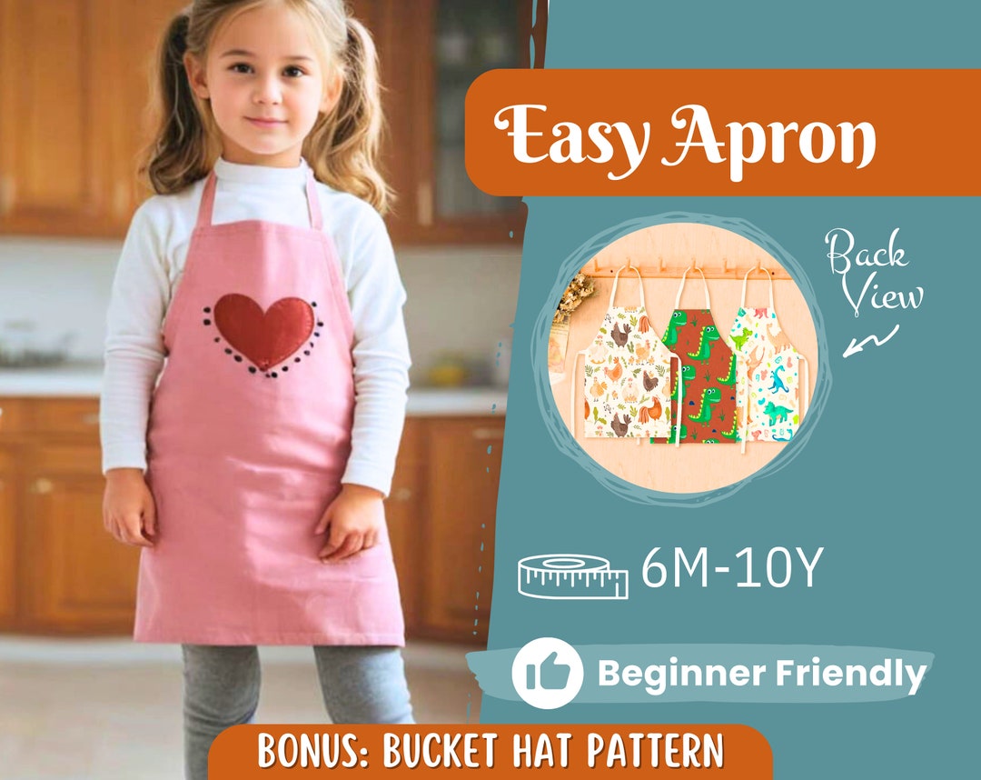 Apron Sewing Pattern for Kids, Apron Pattern, Kids Pattern, Pinafore ...