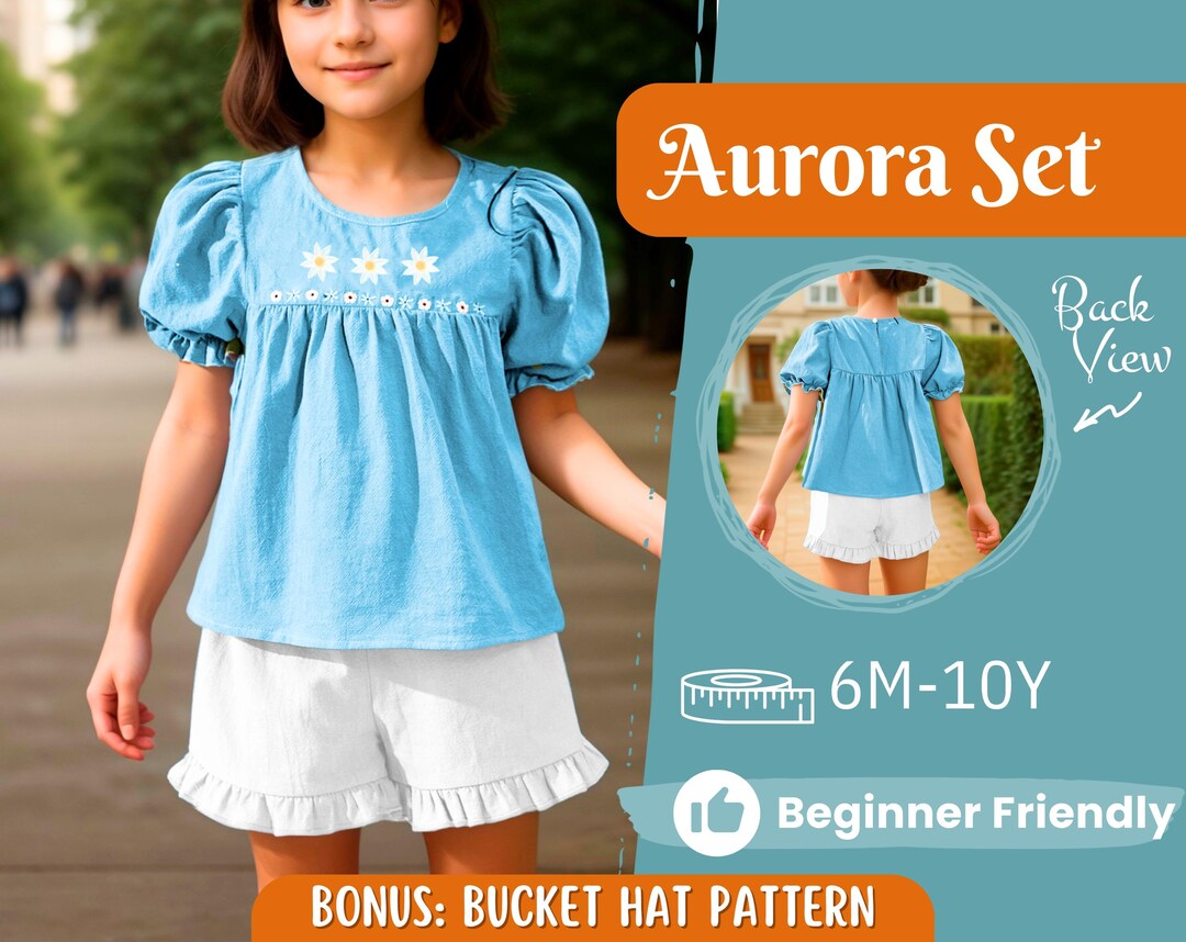 Top and Shorts Pattern for Kids, Top Pattern, Kids Pattern, PDF Pattern ...