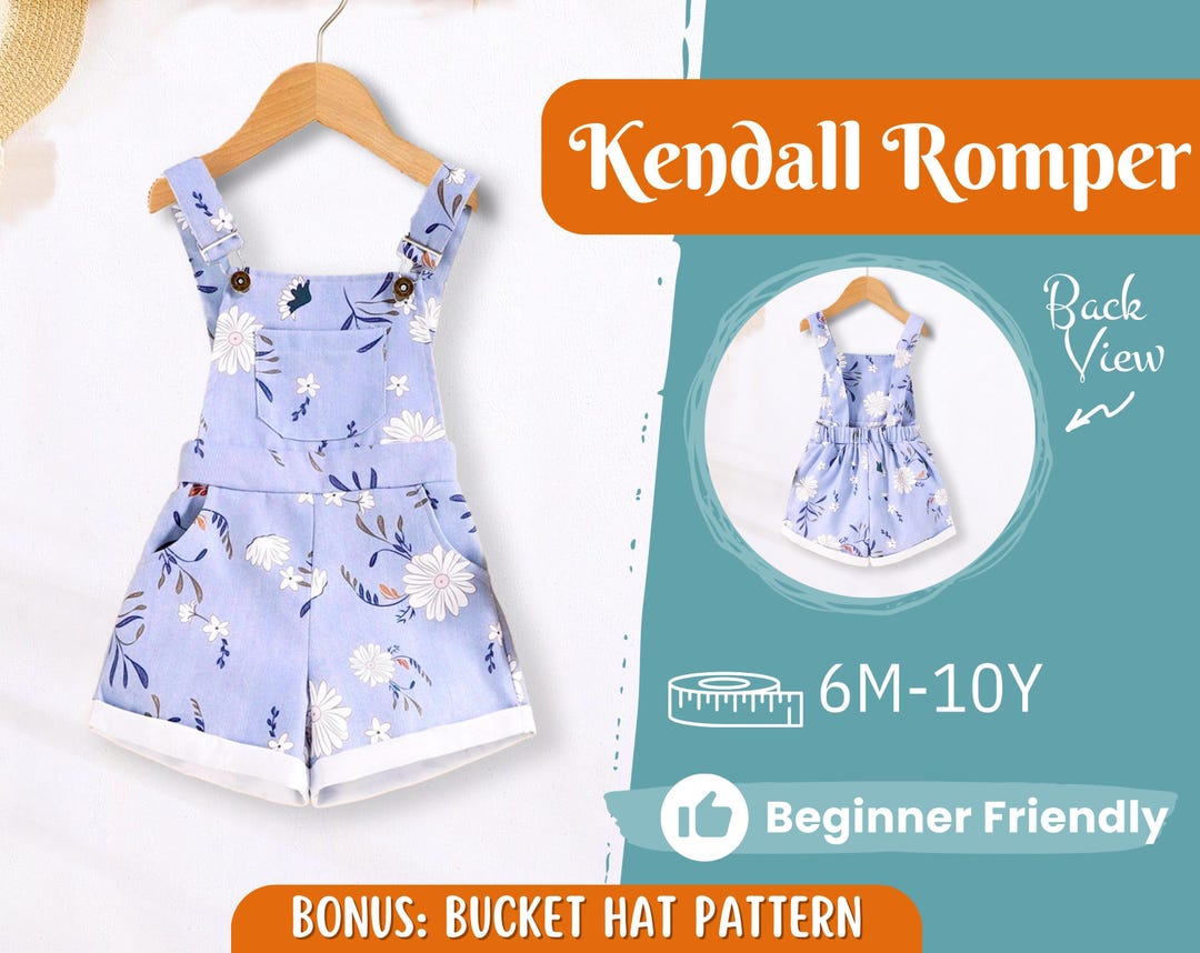 Romper Sewing Pattern for Kids, Romper Pattern, Kids Pattern, Overall ...