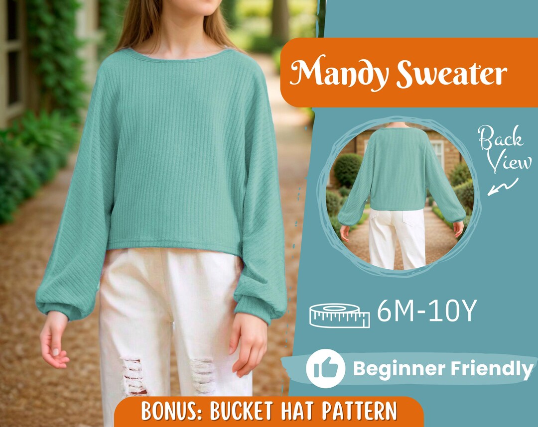 Sweater Sewing Pattern for Kids, Sweater Pattern, Kids Pattern, PDF ...