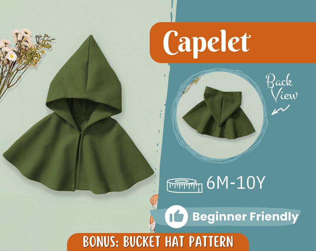 Cape Sewing Pattern for Kids, Capelet Pattern, Kids Pattern, Easy PDF ...