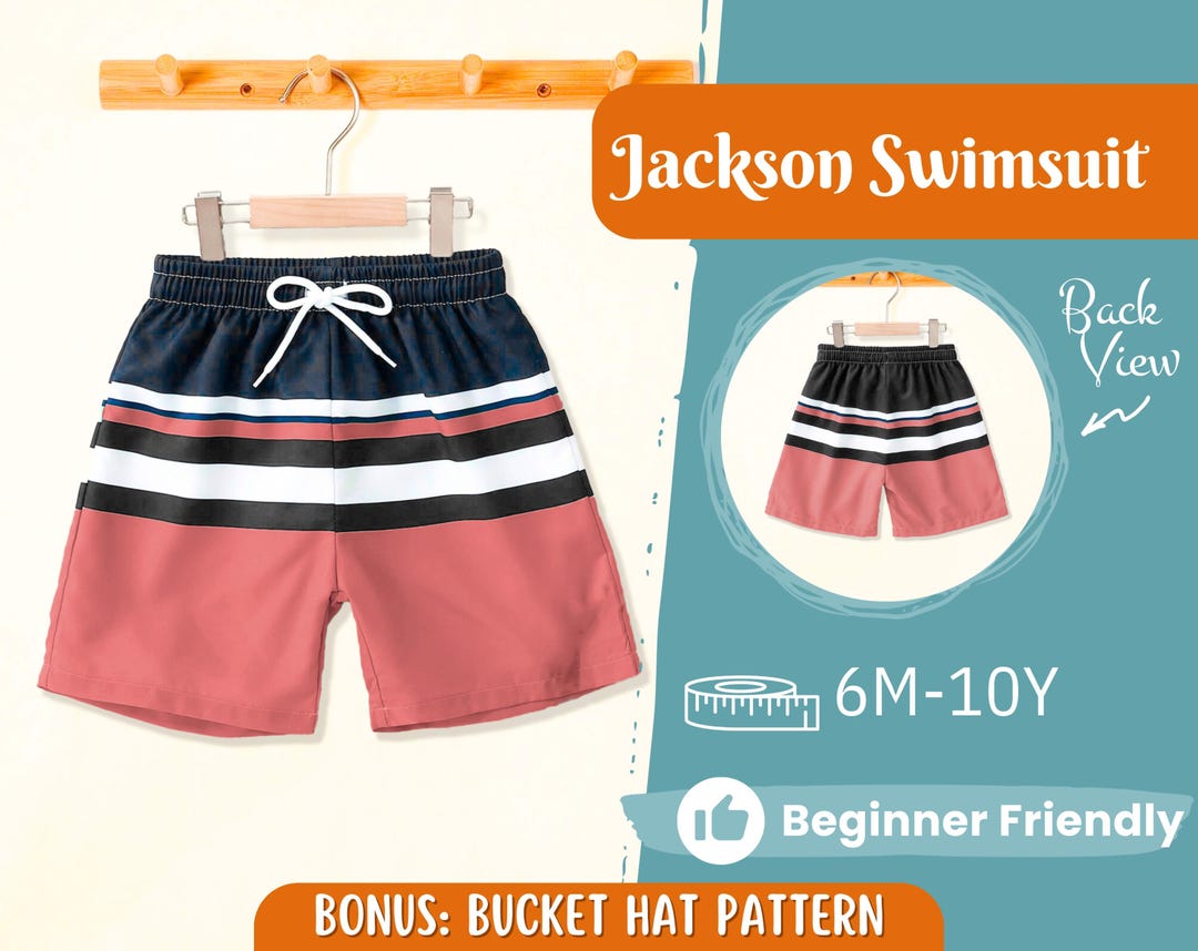 Swimsuit Sewing Pattern for Kids, Boy Swimsuit Pattern, Kids Pattern ...