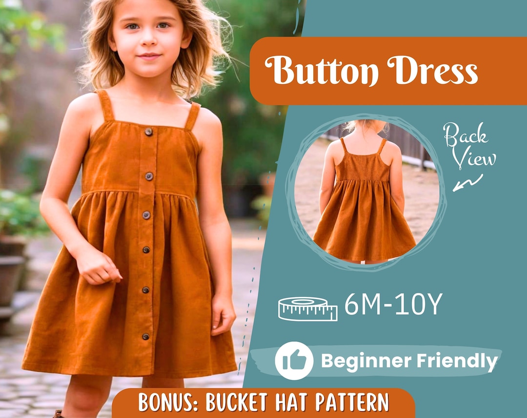 Dress Sewing Pattern for Kids, Dress Pattern, Kids Pattern, Easy Dress ...