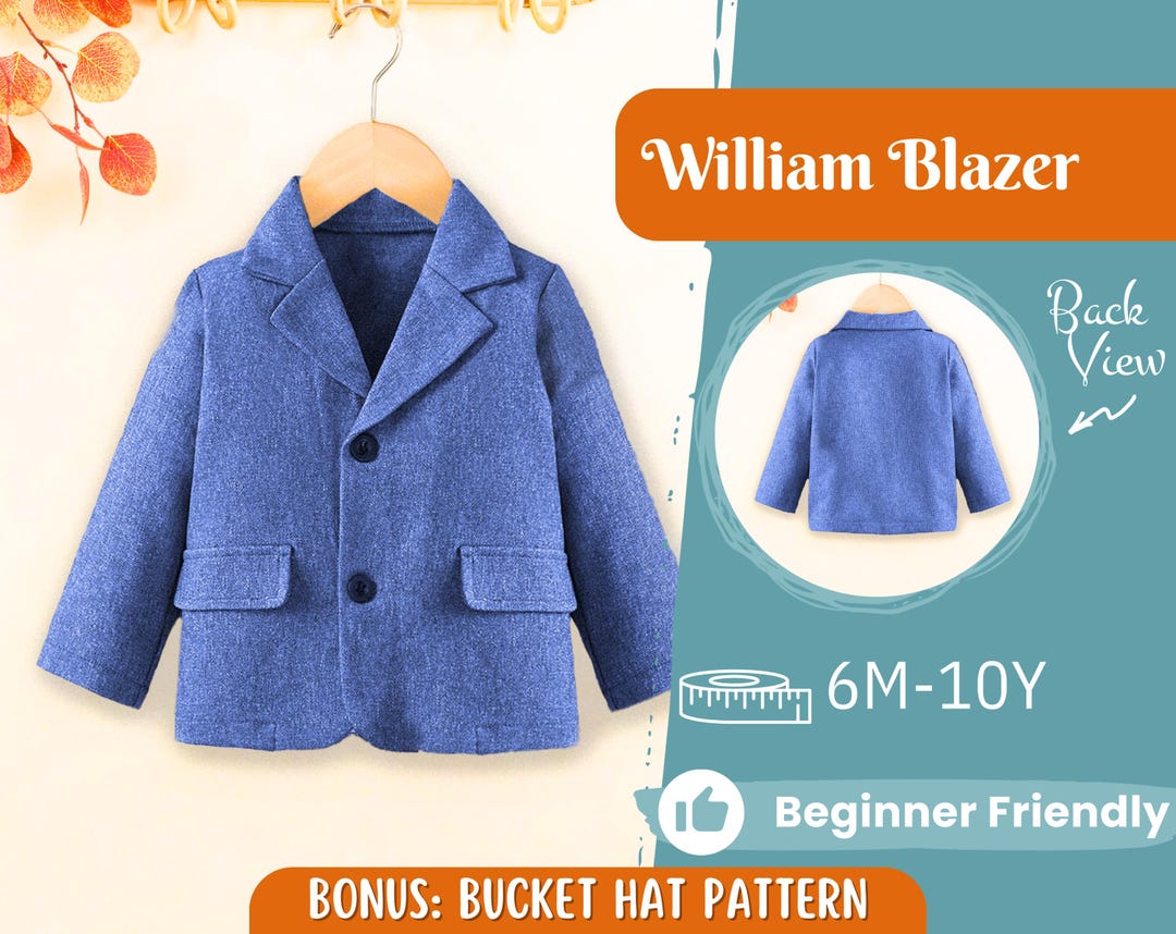 Blazer Sewing Pattern for Kids, Kids Blazer, Kids Pattern, PDF Pattern ...