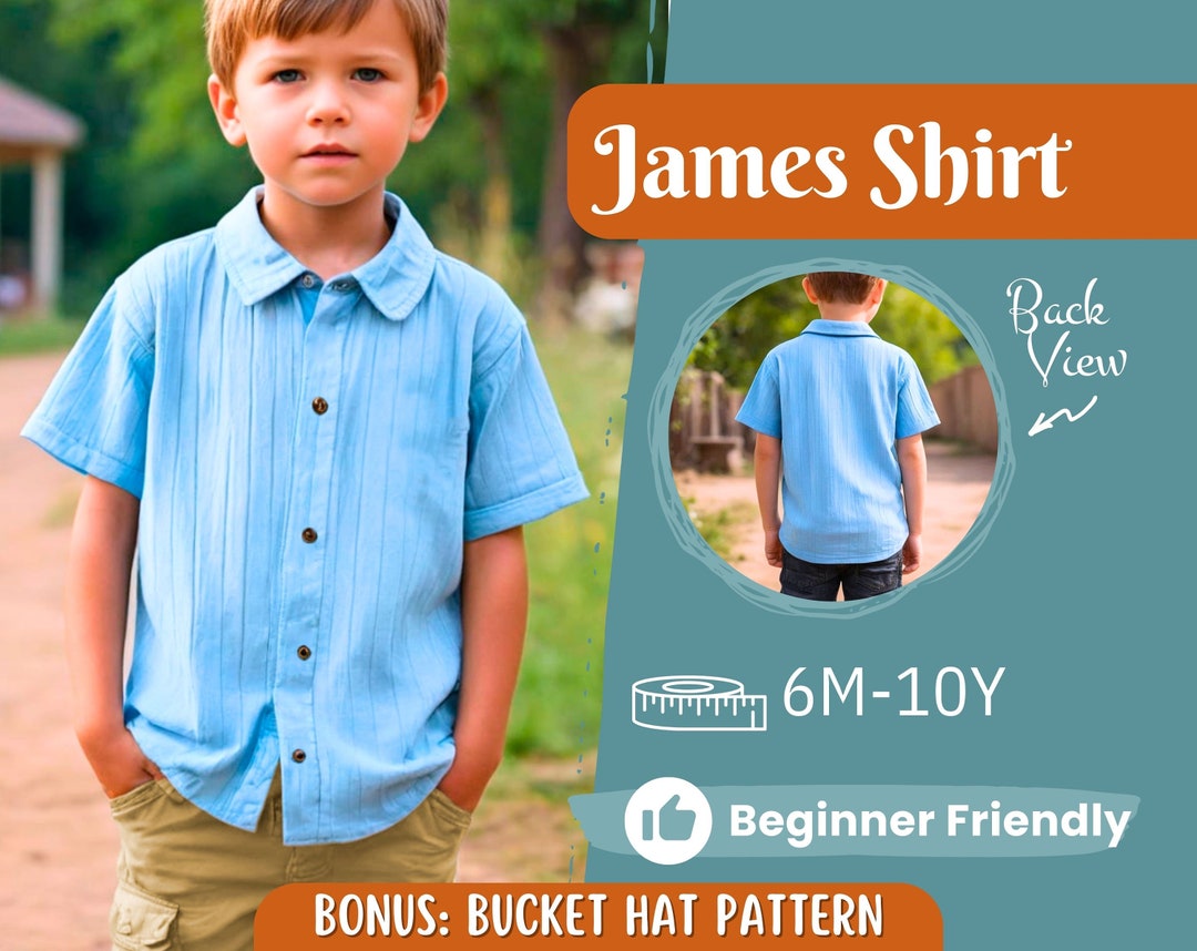 Shirt Sewing Pattern for Kids, Boy's Shirt Pattern, Kids Pattern, PDF ...