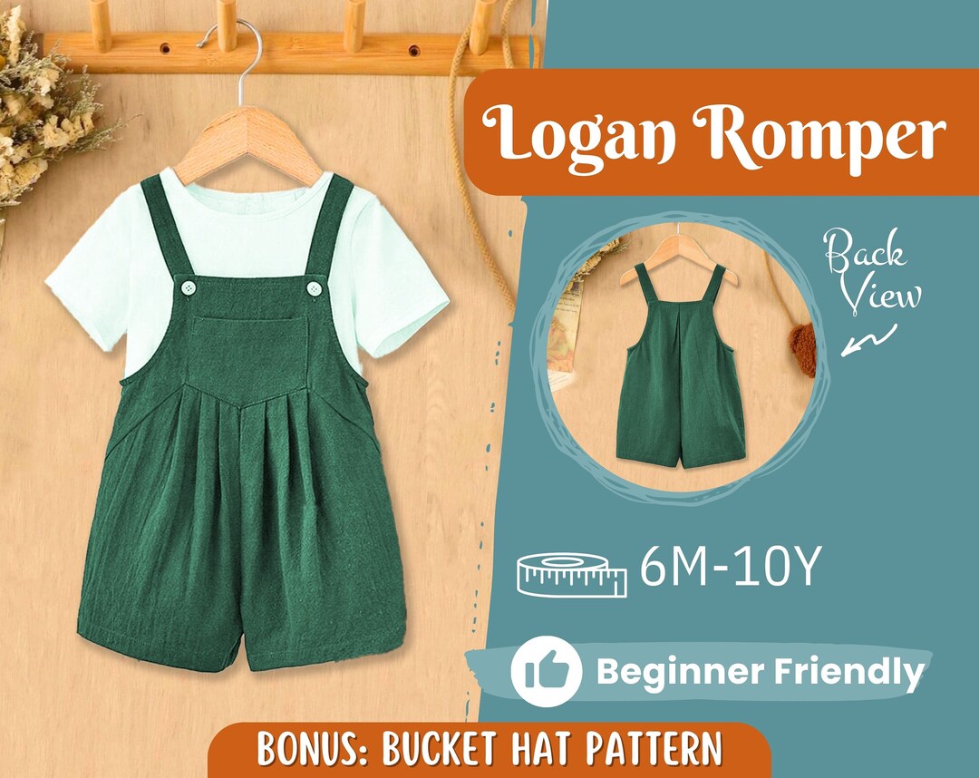 Romper Sewing Pattern for Kids, Romper Pattern, Kids Pattern, Overall ...
