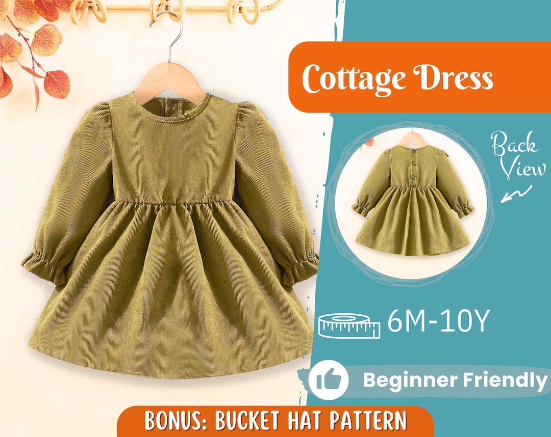Dress Sewing Pattern for Kids, Dress Pattern, Kids Pattern, Easy PDF ...