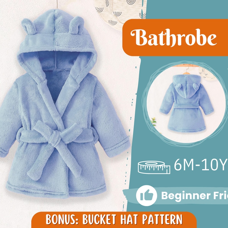 Baby Bath Robe With Hood - Etsy UK