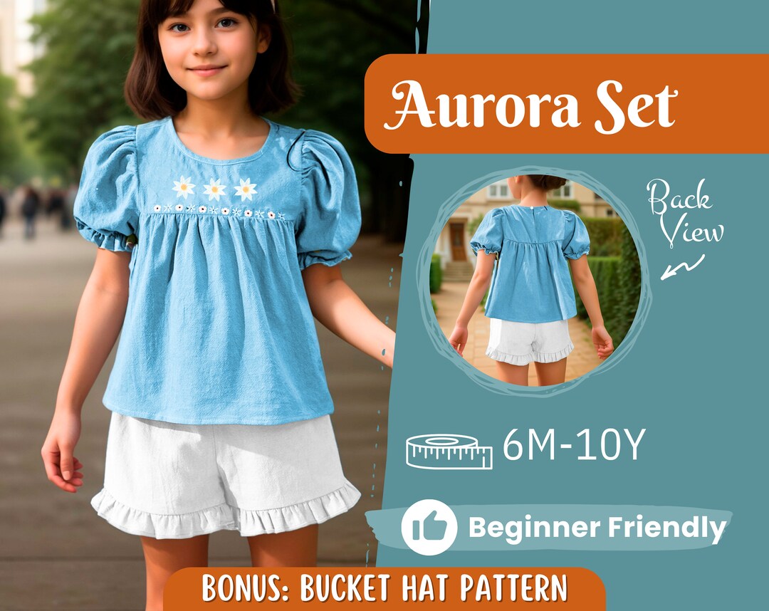 Top and Shorts Pattern for Kids, Top Pattern, Kids Pattern, PDF Pattern ...