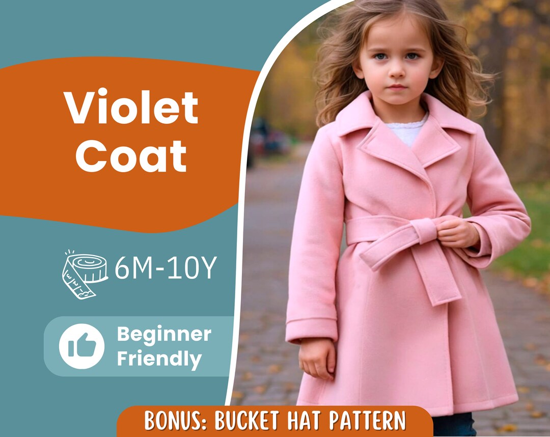 Coat Sewing Pattern for Kids, Girl Coat Pattern, Kids Pattern, PDF ...