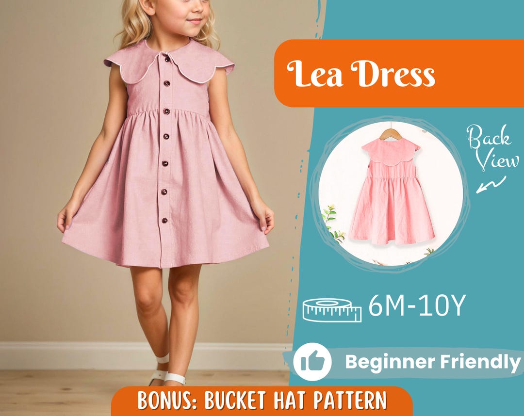 Dress Sewing Pattern for Kids, Dress Pattern, Kids Pattern, Girl Dress ...