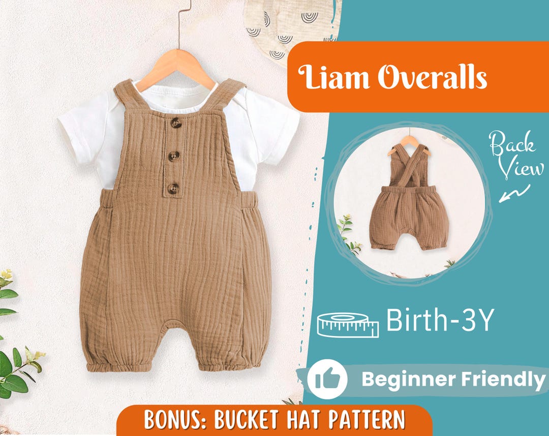 Overalls Sewing Pattern for Kids, Overalls Pattern, Kids Pattern, Jumpsuit Pattern, Beginner ...