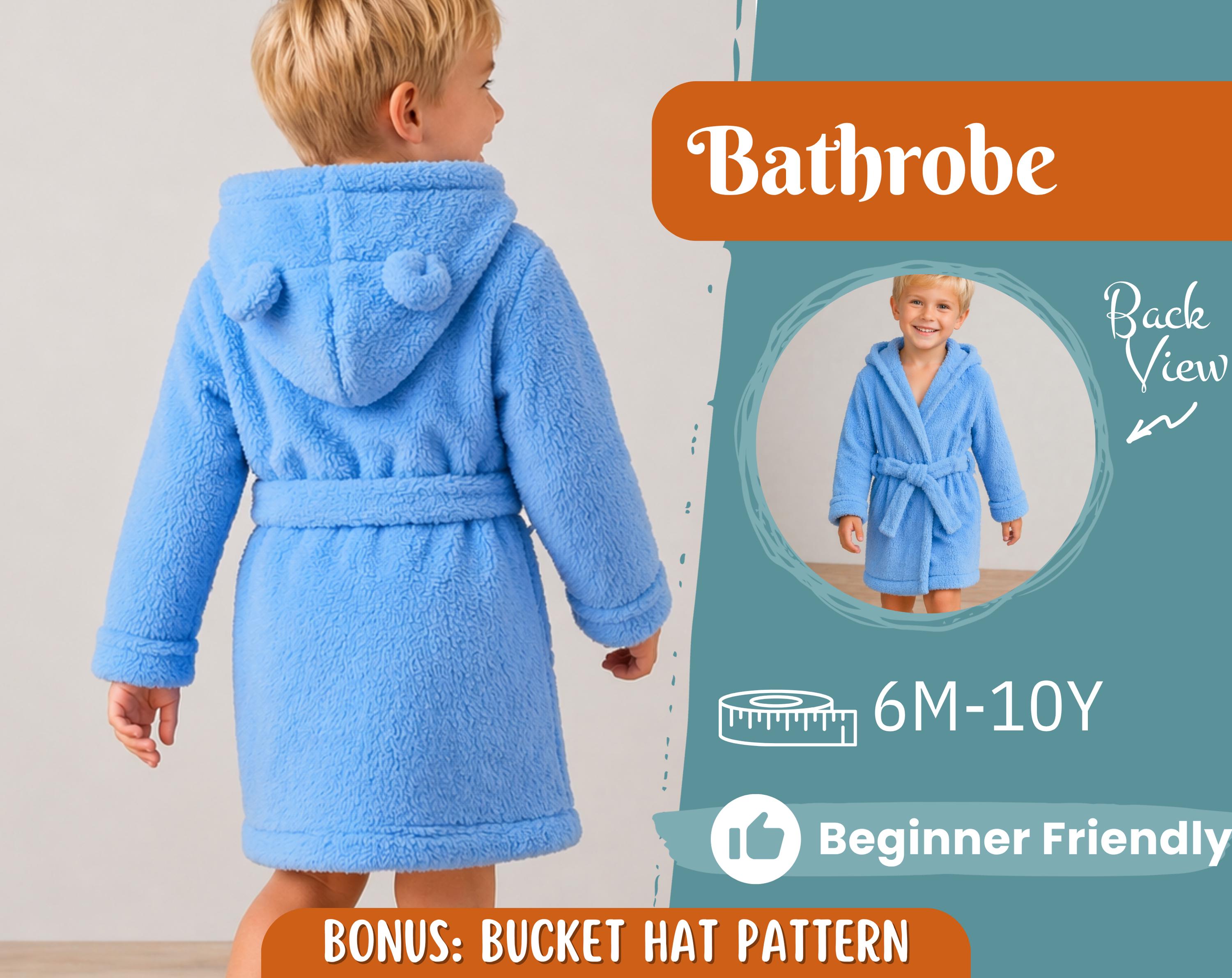 Bathrobe Sewing Pattern for Kids, Hooded Bathrobe, Kids Pattern, PDF ...