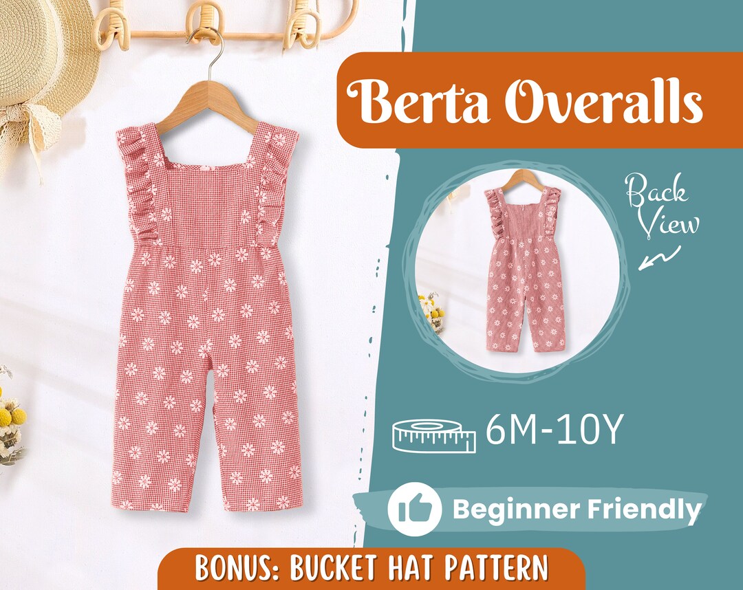 Overalls Sewing Pattern for Kids, Overalls Pattern, Kids Pattern ...
