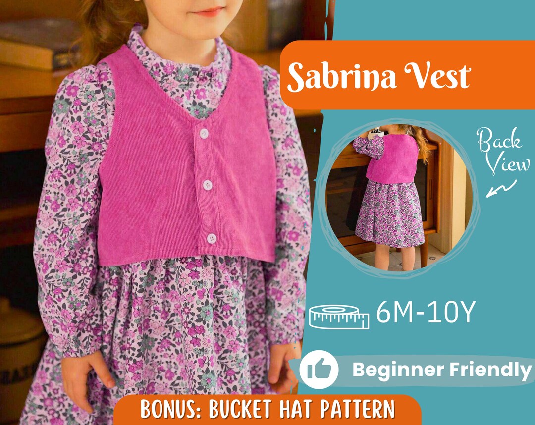 Vest Sewing Pattern for Kids, Kids Vest, Kids Pattern, PDF Pattern ...