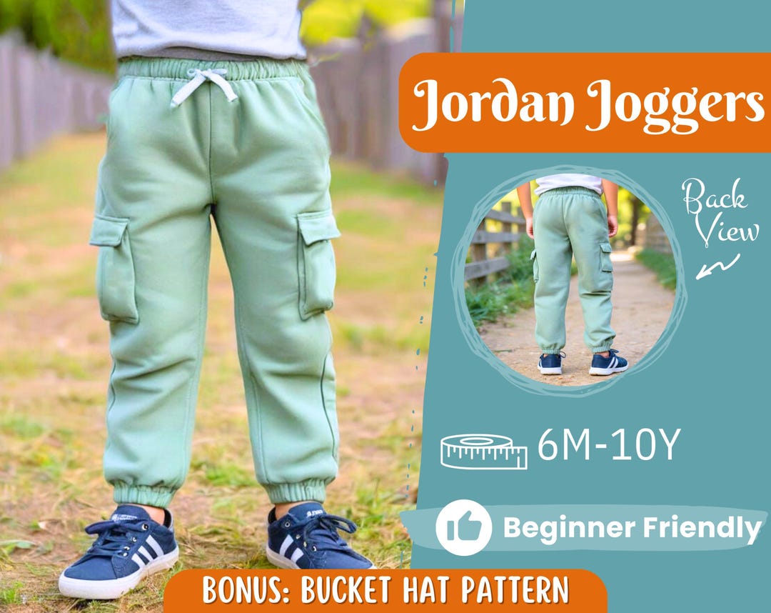 Cargo Joggers Sewing Pattern for Kids, Pants Pattern, Kids Pattern ...
