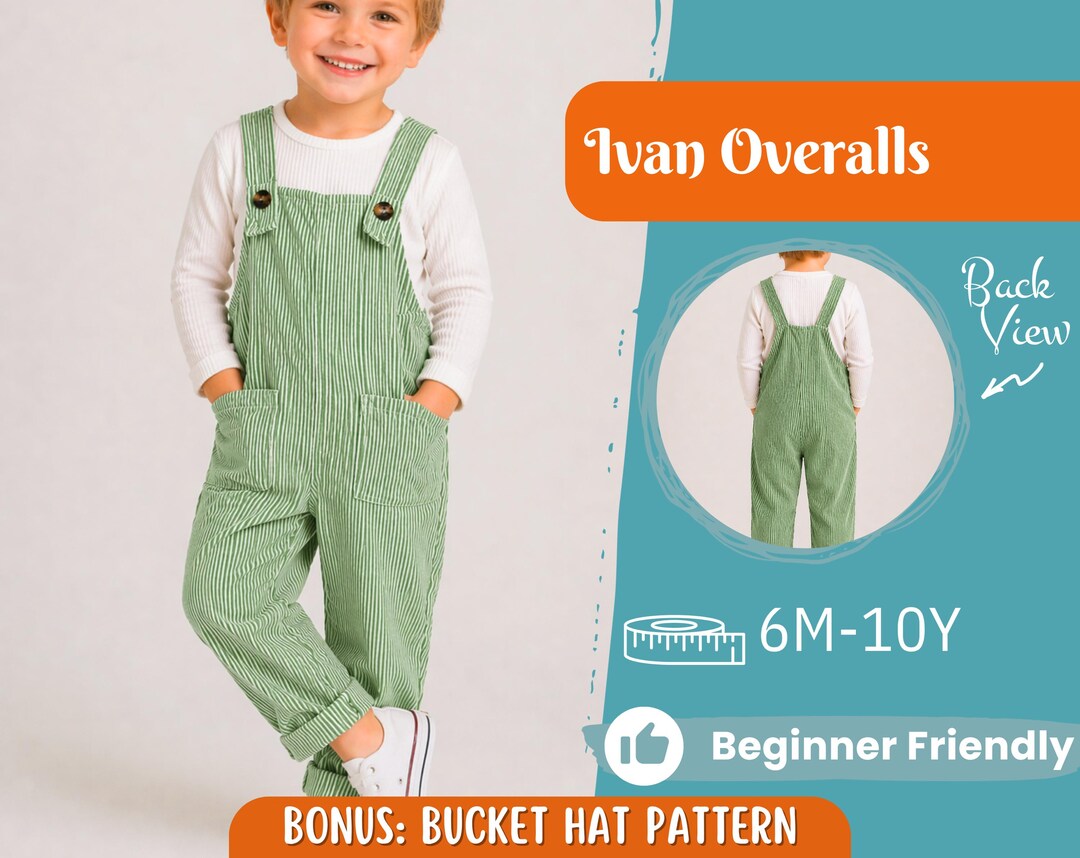 Overalls Sewing Pattern for Kids, Overalls Pattern, Kids Pattern ...