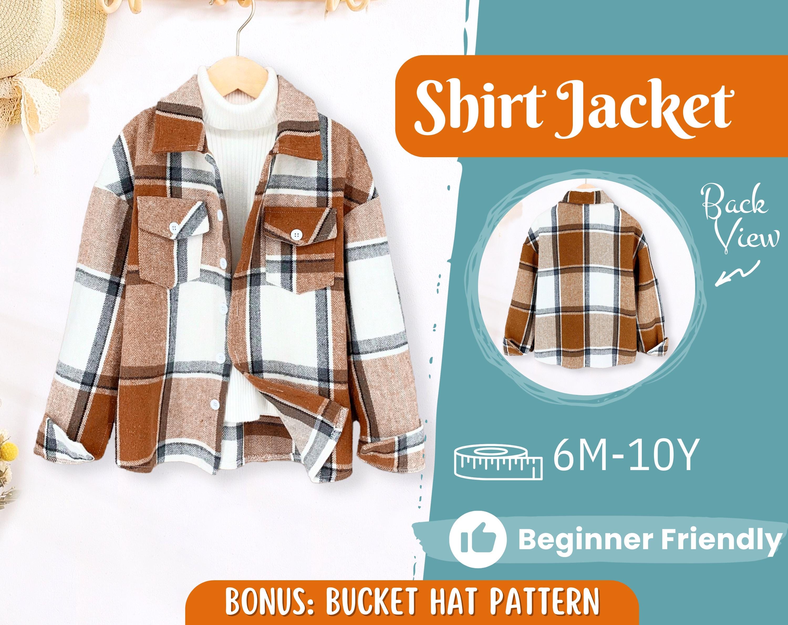 Jacket Sewing Pattern for Kids, Shirt Jacket Pattern, Kids Pattern, PDF ...