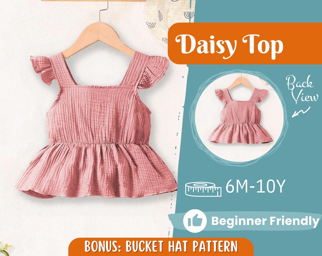 Top Sewing Pattern for Kids, Top Pattern, Kids Pattern, Girl Pattern ...