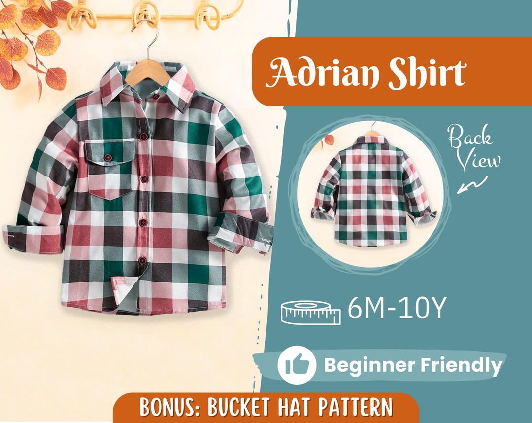 Shirt Sewing Pattern for Kids, Boy's Shirt Pattern, Kids Pattern, PDF ...