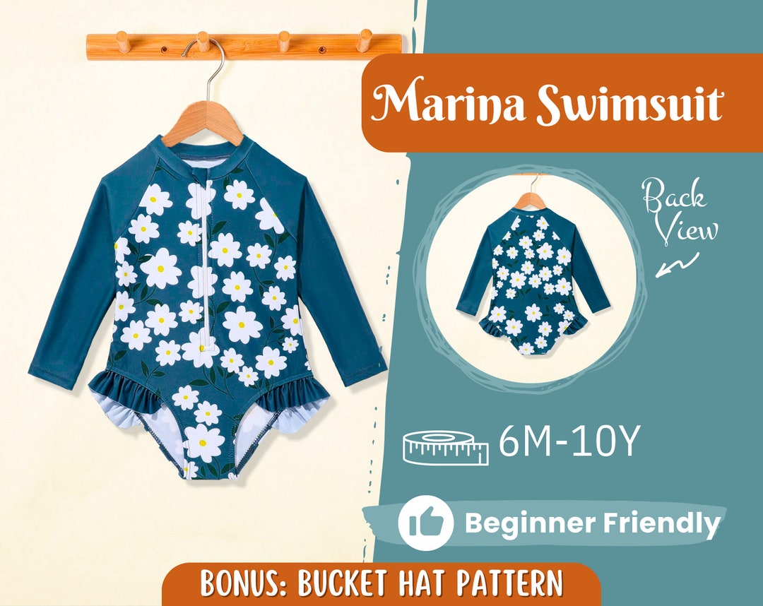 Swimsuit Sewing Pattern for Kids, Swimsuit Pattern, Kids Pattern ...