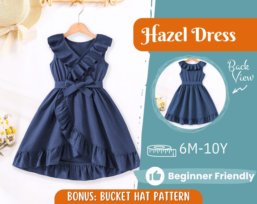 Dress Sewing Pattern for Kids, Dress Pattern, Kids Pattern, Girl Dress ...