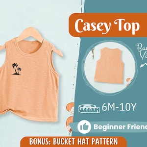 Top Sewing Pattern for Kids, Tank Top Pattern, Kids Pattern, PDF ...