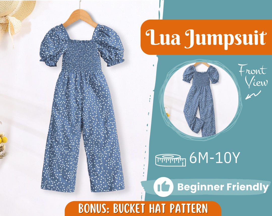 Jumpsuit Sewing Pattern for Kids, Jumpsuit Pattern, Kids Pattern ...
