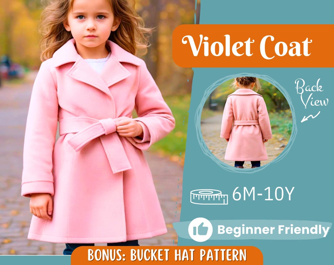 Coat Sewing Pattern for Kids, Girl Coat Pattern, Kids Pattern, PDF ...