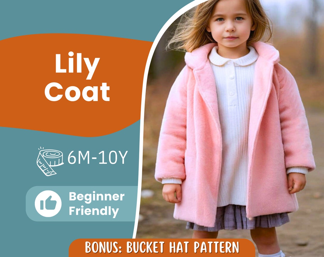 Coat Sewing Pattern for Kids, Girl Coat Pattern, Kids Pattern, PDF ...
