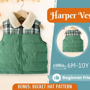 Puffer Vest Sewing Pattern for Kids, Puffer Vest, Kids Pattern, PDF ...