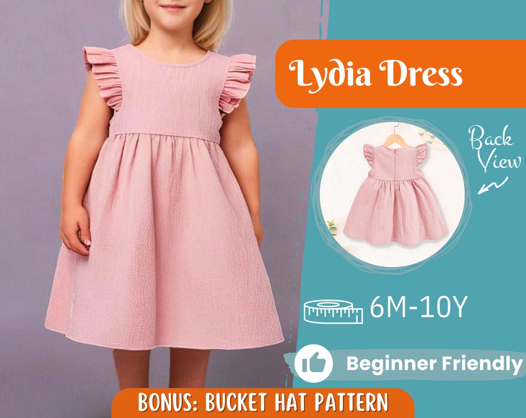 Dress Sewing Pattern for Kids, Dress Pattern, Kids Pattern, Summer ...